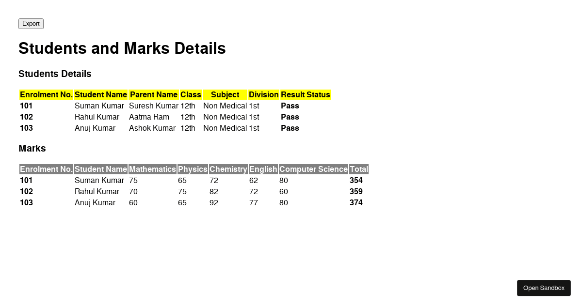 sheet-js - Codesandbox