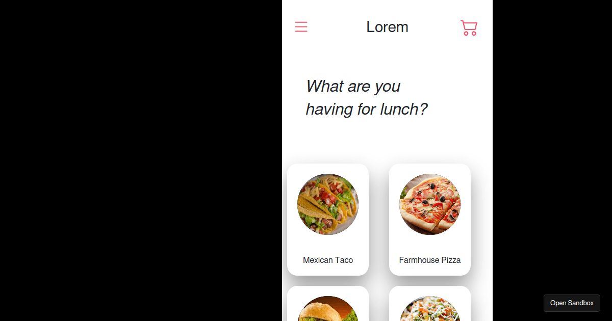mobile view - Codesandbox