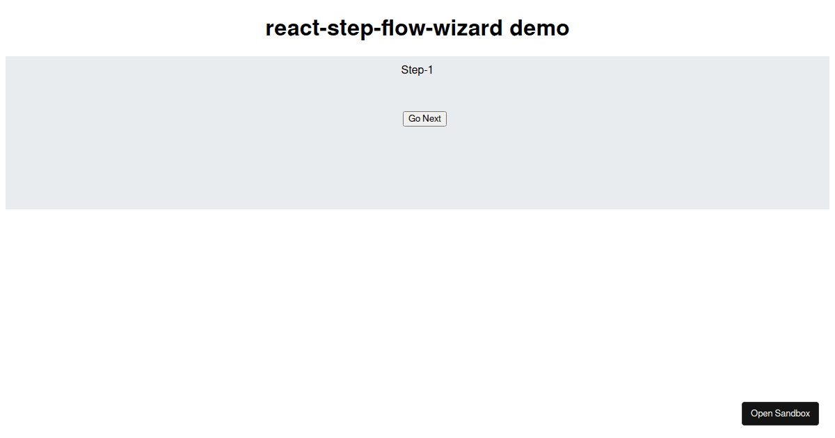 react-step-flow-wizard - Codesandbox
