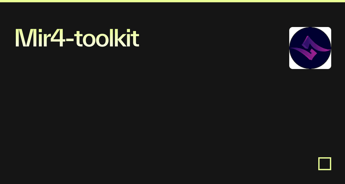 Mir4-toolkit - Codesandbox