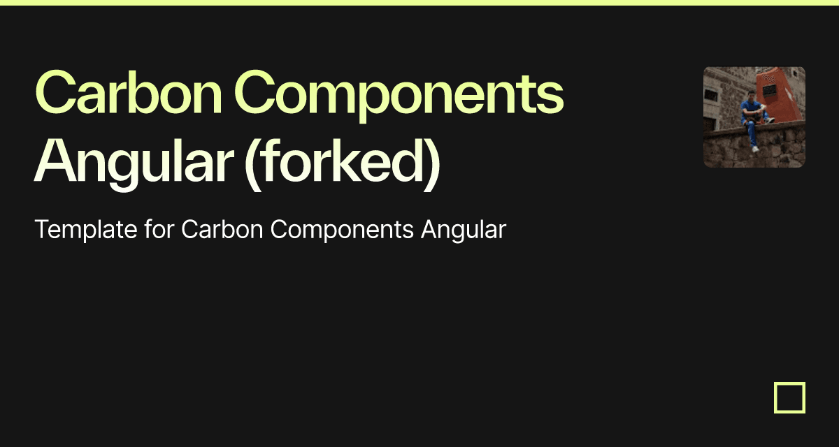 Carbon Components Angular (forked) - Codesandbox