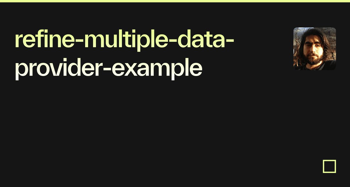 refine-multiple-data-provider-example - Codesandbox