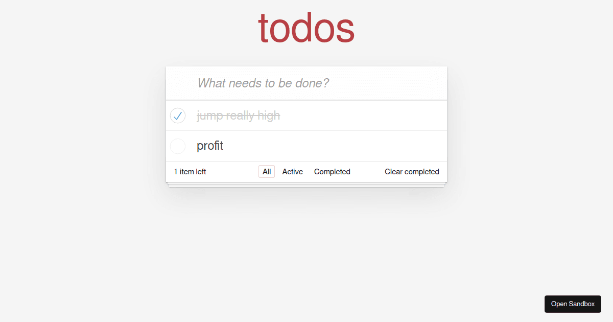 Prodo TodoMVC - Codesandbox