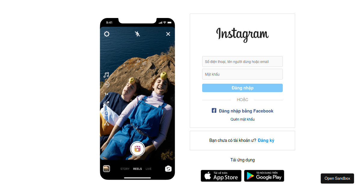 instagram - Codesandbox