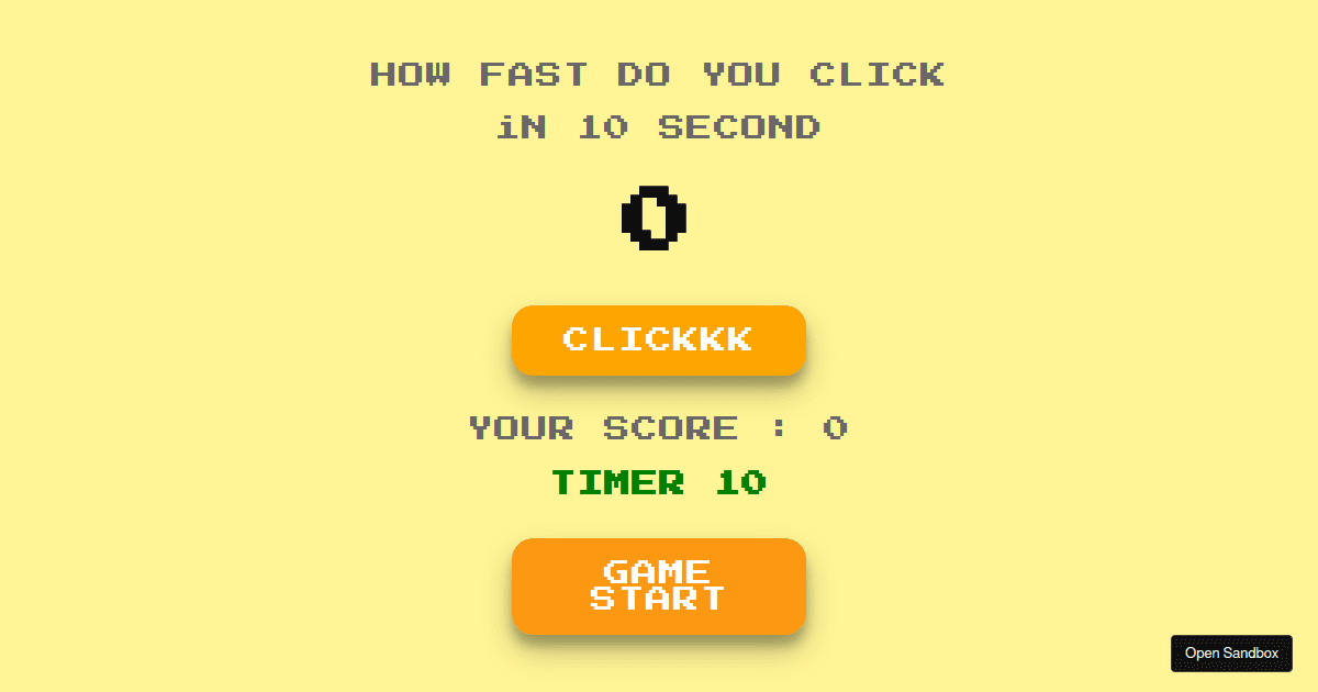 Mouse Click game - Codesandbox