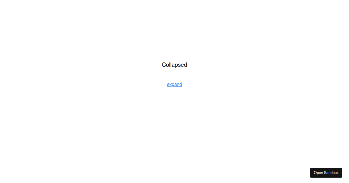 Expand Animation Tailwind Codesandbox