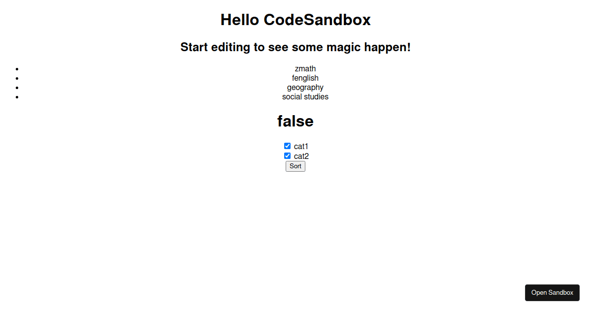 skill array - Codesandbox