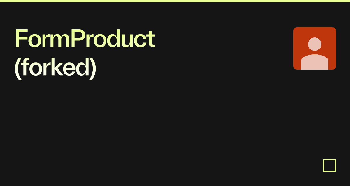 FormProduct (forked) - Codesandbox