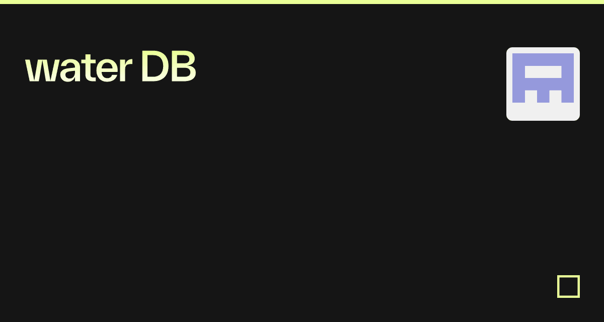 water DB - Codesandbox