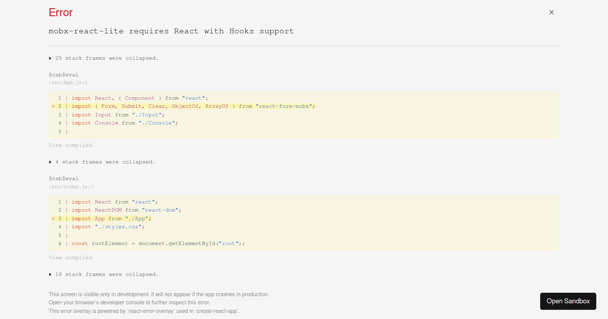 React Form Mobx Demo Codesandbox