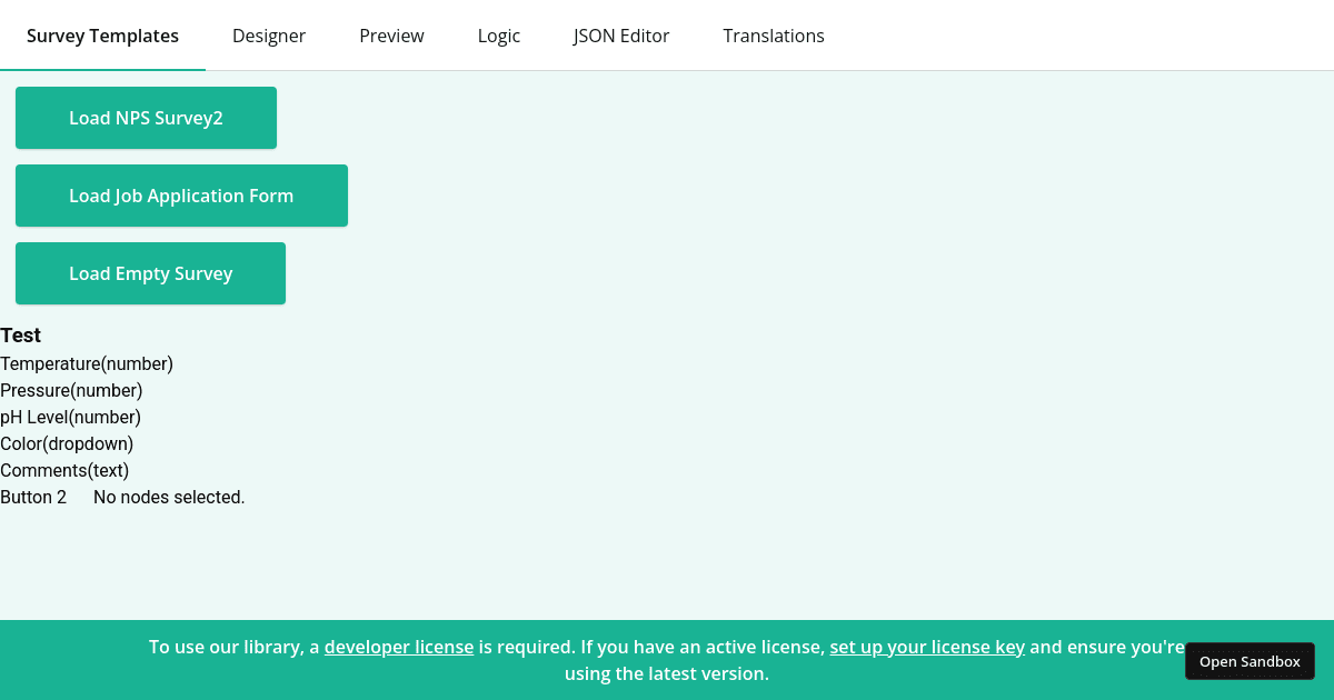 surveyjs-library-vue3 (forked) - Codesandbox