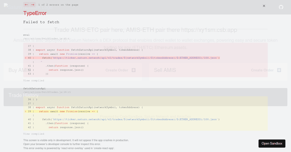 AMIS-ETC Swap - Codesandbox