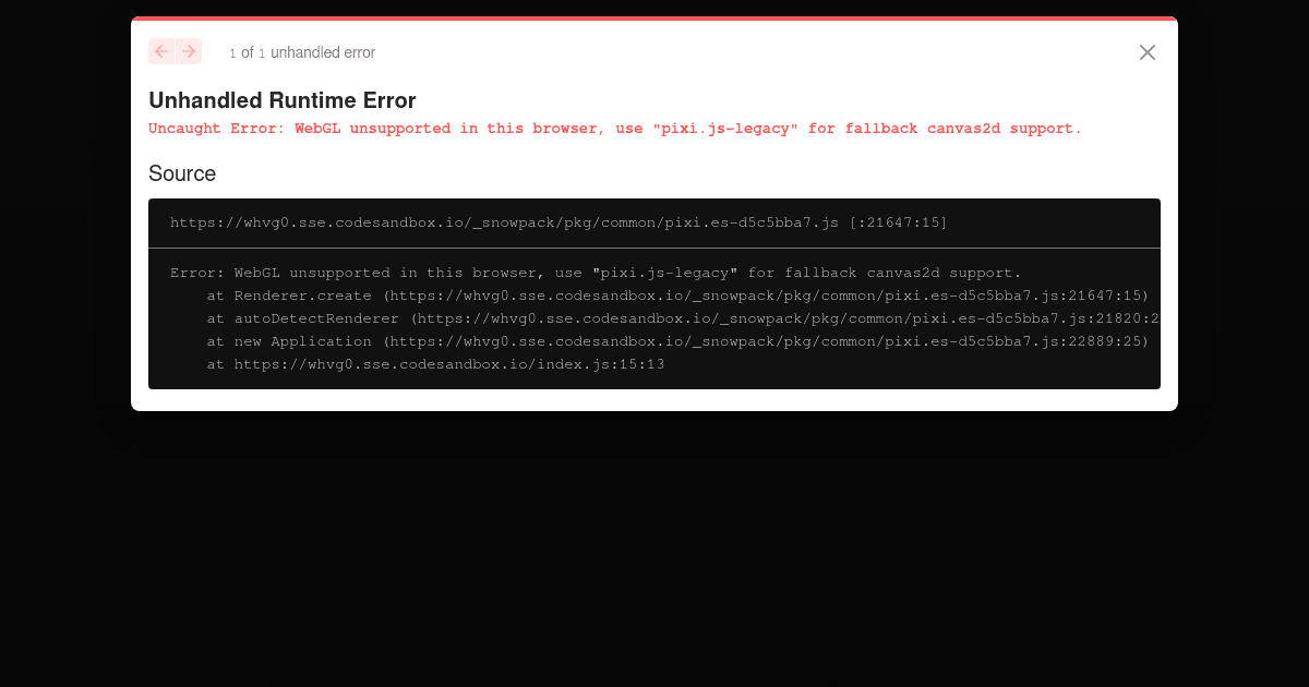 snowpack-pixijs - Codesandbox