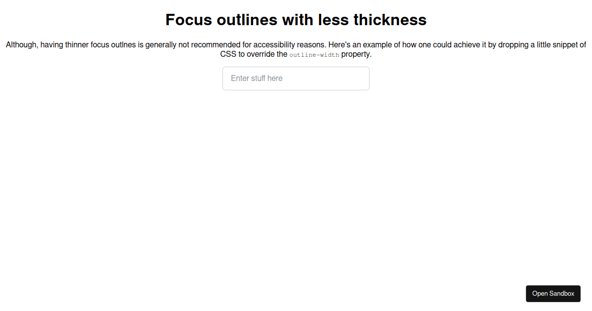 thin-focus-outline - Codesandbox