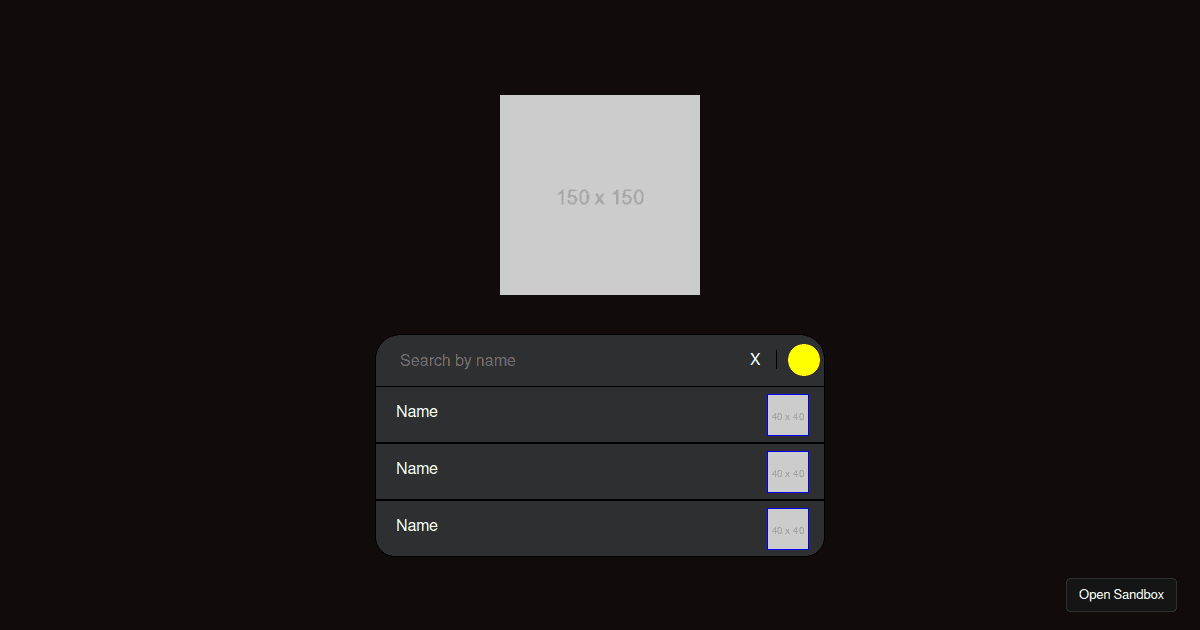 React Search Bar Codesandbox