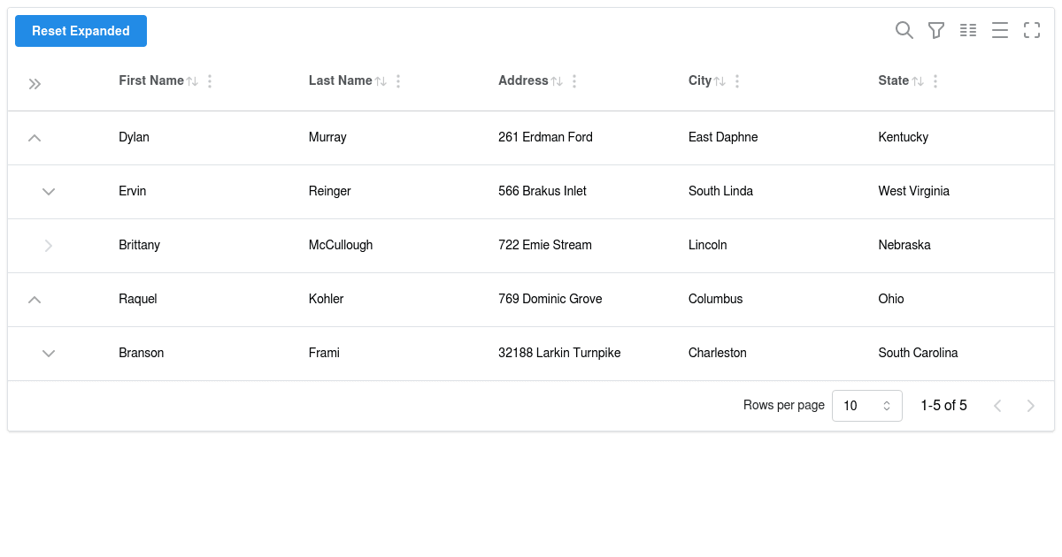 mantine-react-table-example-expanding-tree-root-expanded - Codesandbox