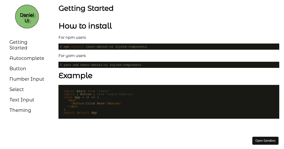 Demo Ui Codesandbox