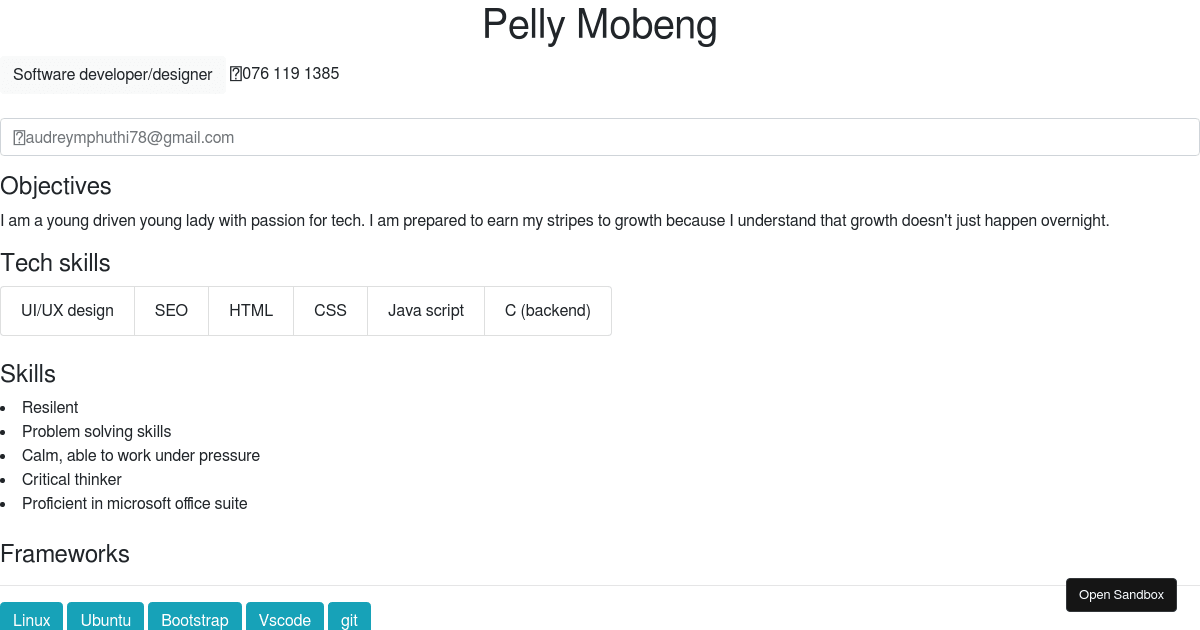cv-pelly - Codesandbox