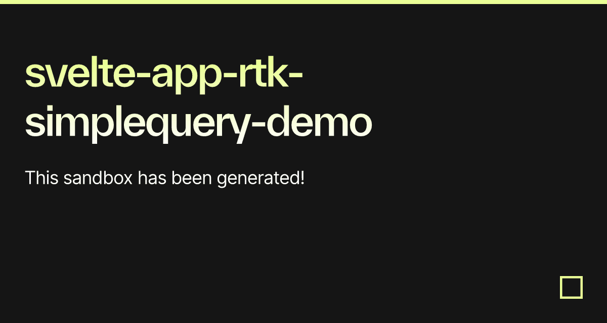 Svelte App Rtk Simplequery Demo Codesandbox