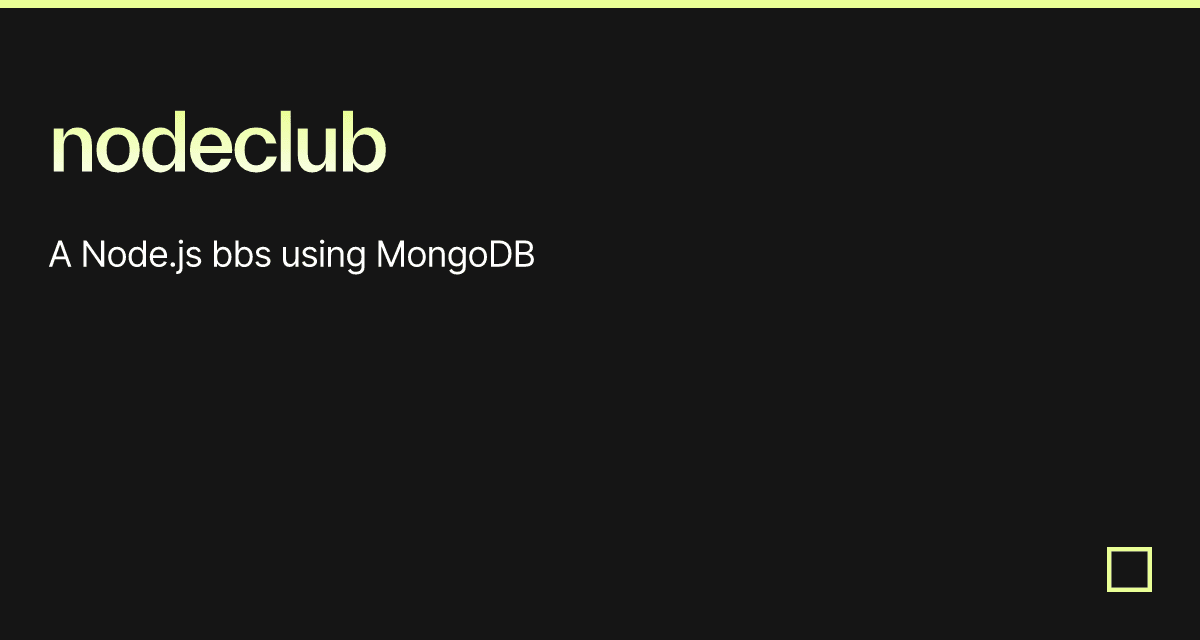 nodeclub - Codesandbox