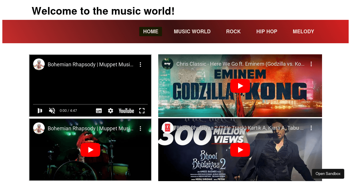 music-website - Codesandbox