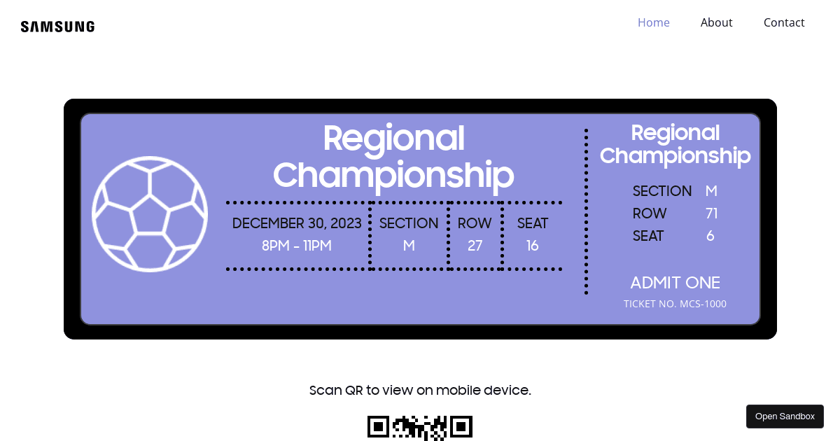 SDC 2023 - Ticket - Sports - Complete - Codesandbox