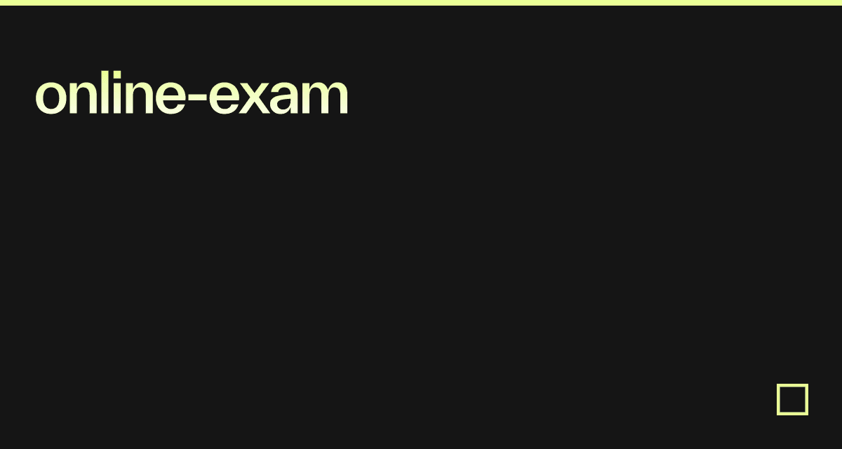 online-exam - Codesandbox