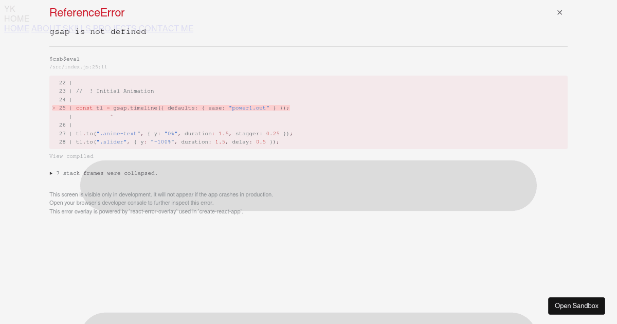 yash-278/portfolio - Codesandbox