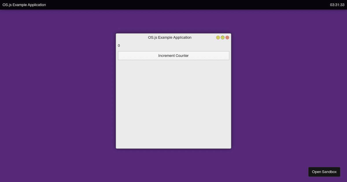 OS.js Example Boilerplate - Codesandbox