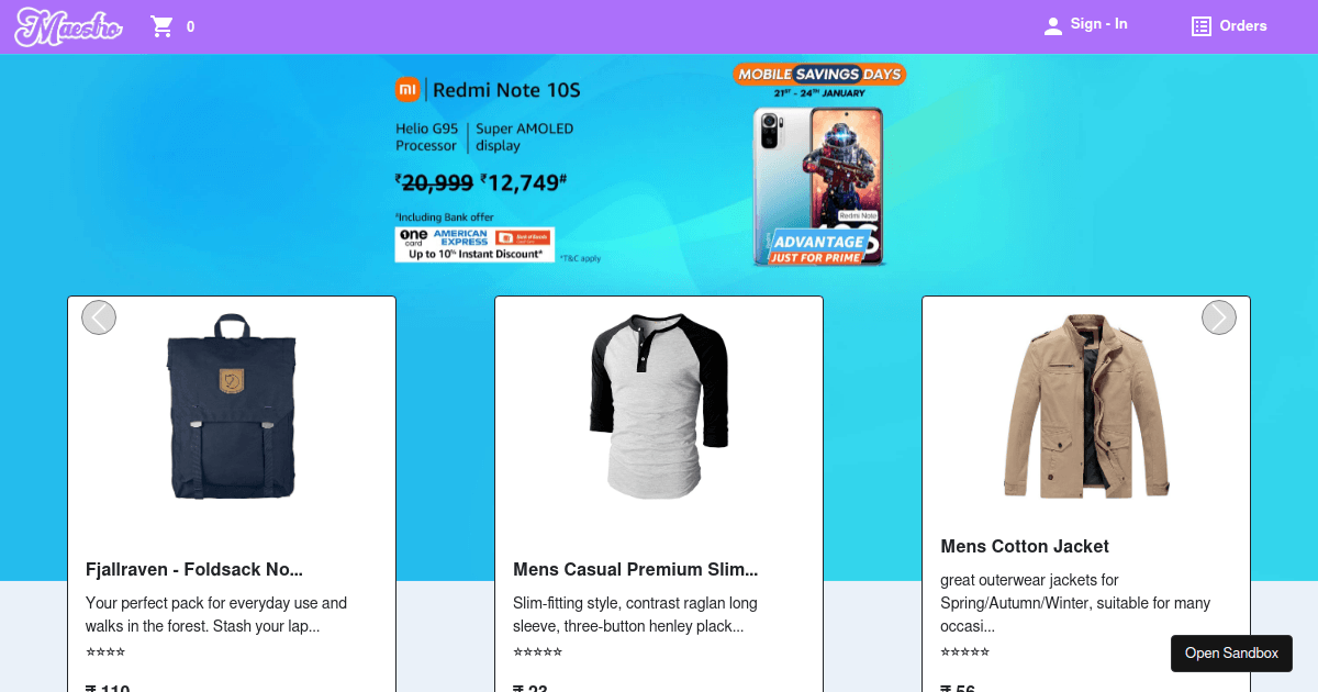 maestro-shopping - Codesandbox