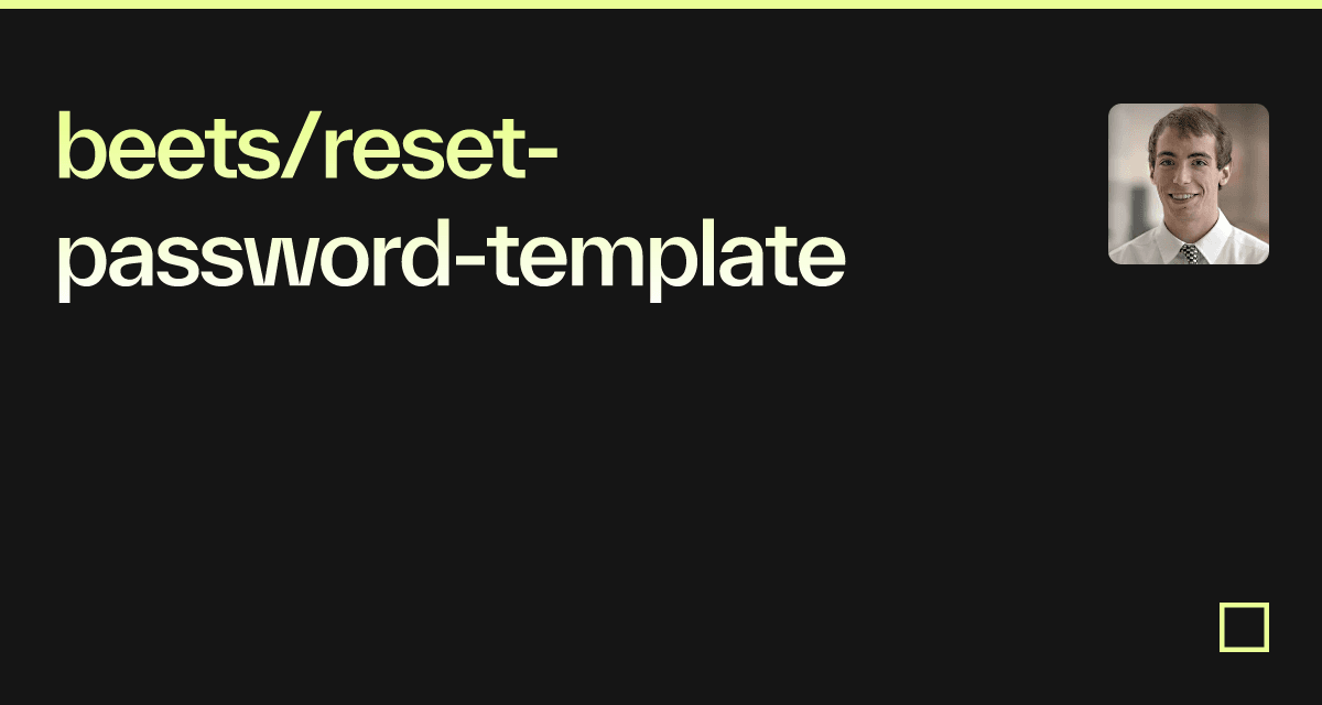 beets/reset-password-template - Codesandbox