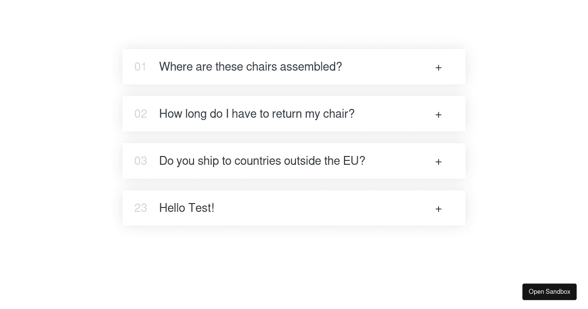 Jonass React Accordion Component 702 Codesandbox