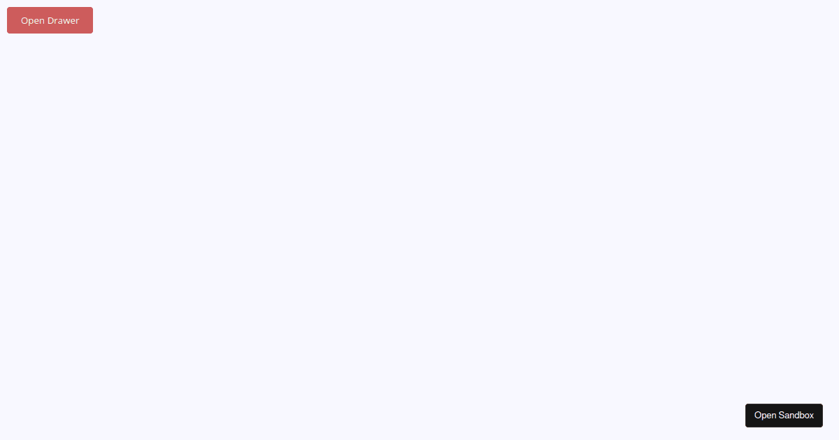 Side Drawer Animation Example Codesandbox