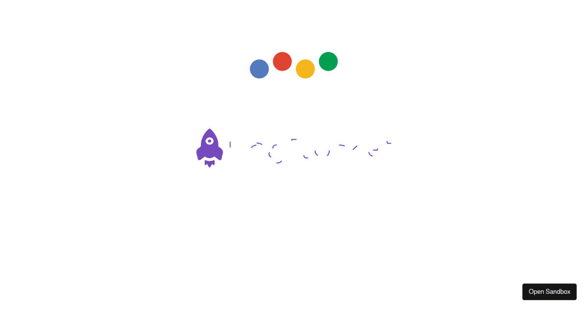 Rocket and Google Animation - Codesandbox