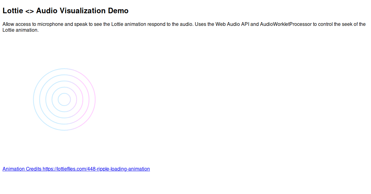 Lottie Audio Visualization Demo - Codesandbox