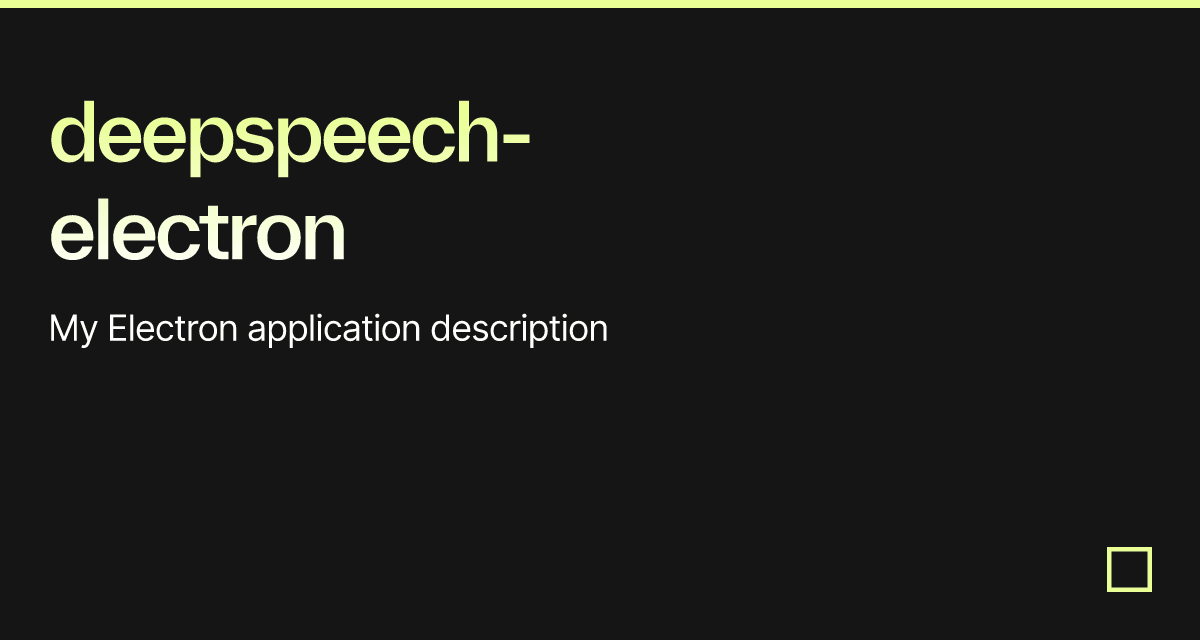 deepspeech-electron - Codesandbox