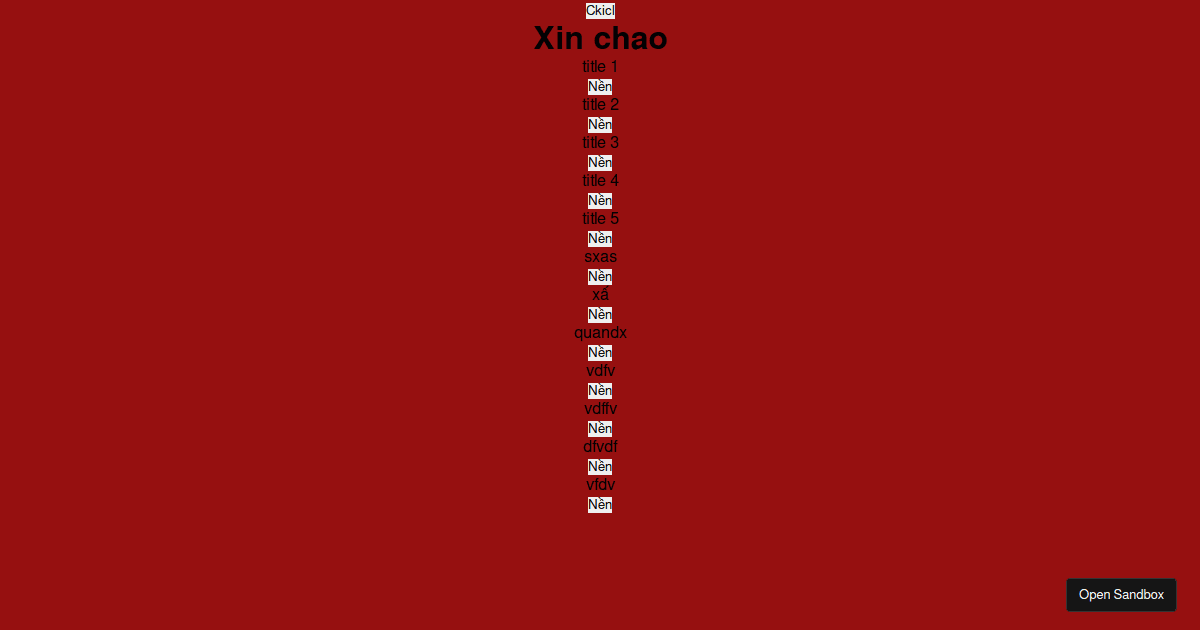 Đổi màu nên thông qua ClassName - Codesandbox