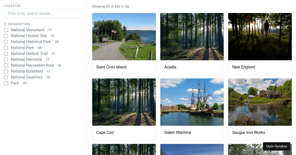Vertical Search (forked) - Codesandbox