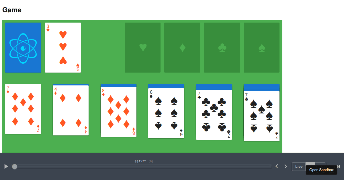 React Solitaire Forked Codesandbox