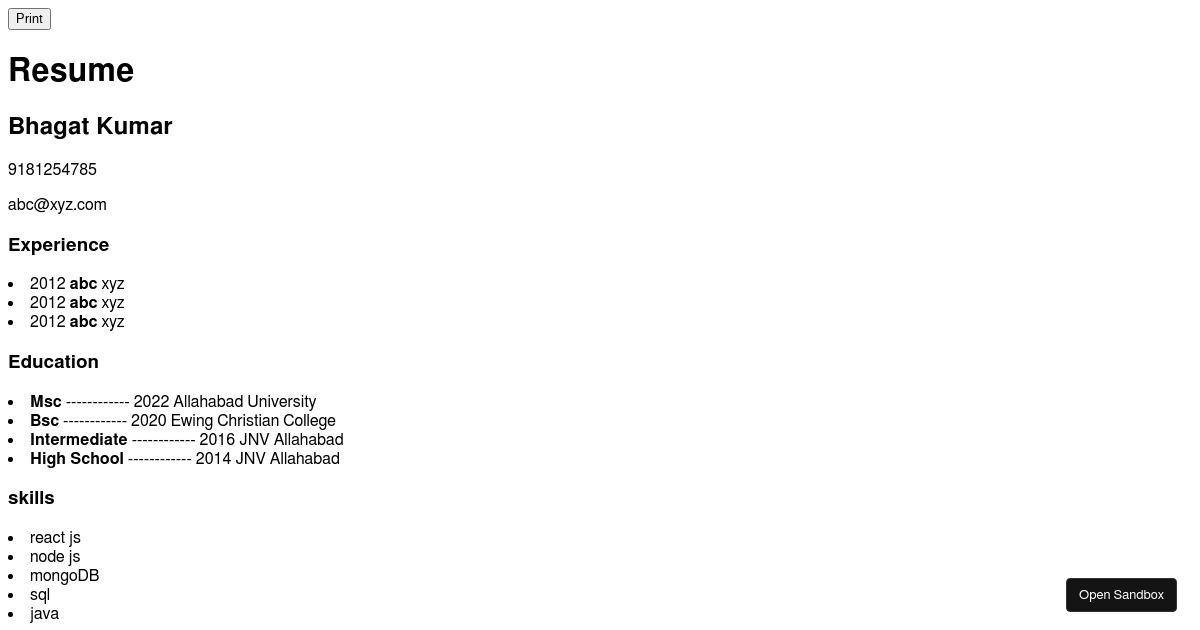 resume-builder-version1 - Codesandbox
