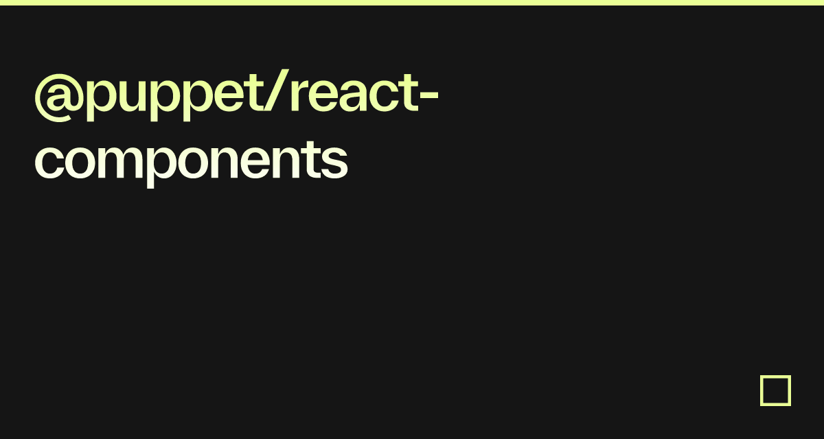 @puppet/react-components - Codesandbox