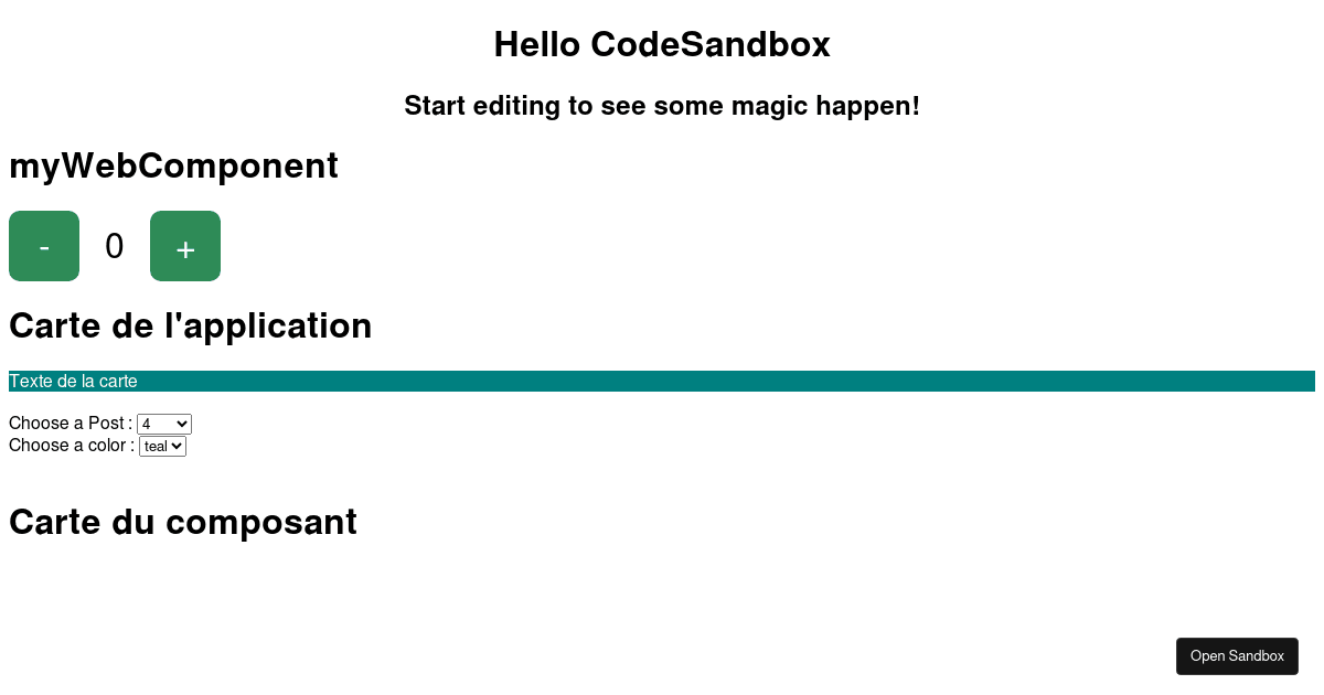WebComponentReact - Codesandbox