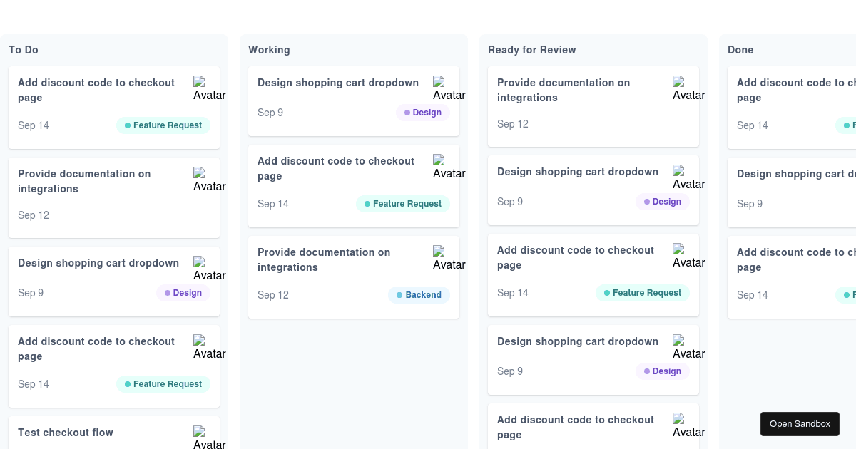 Ranes Kanban - Codesandbox