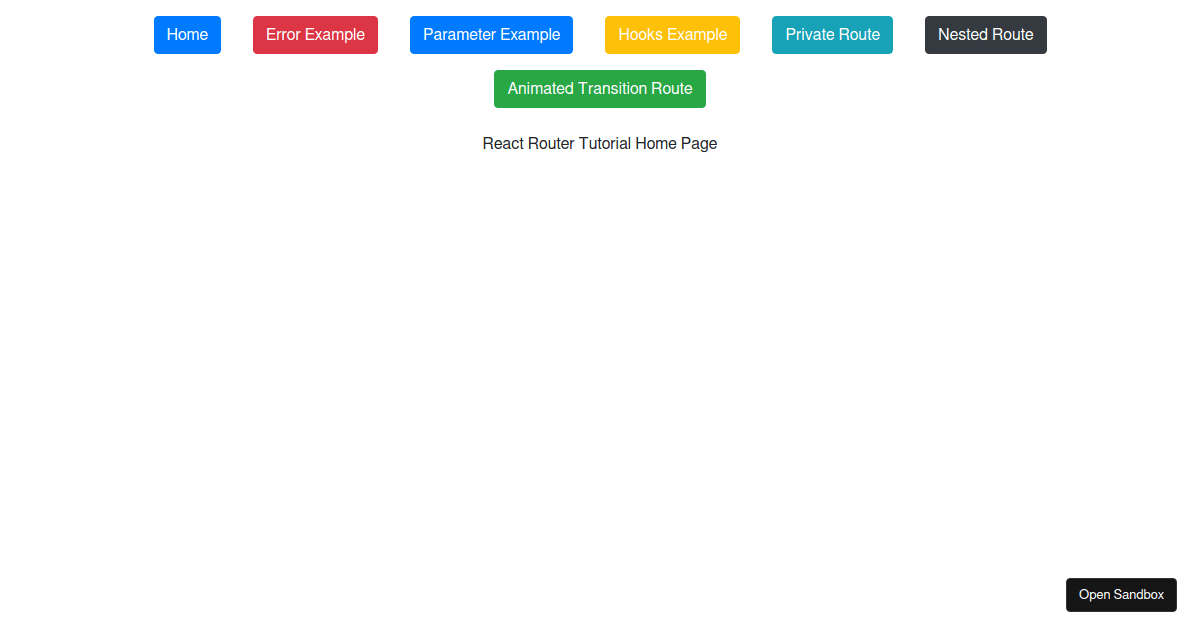 React Router Tutorial Codesandbox