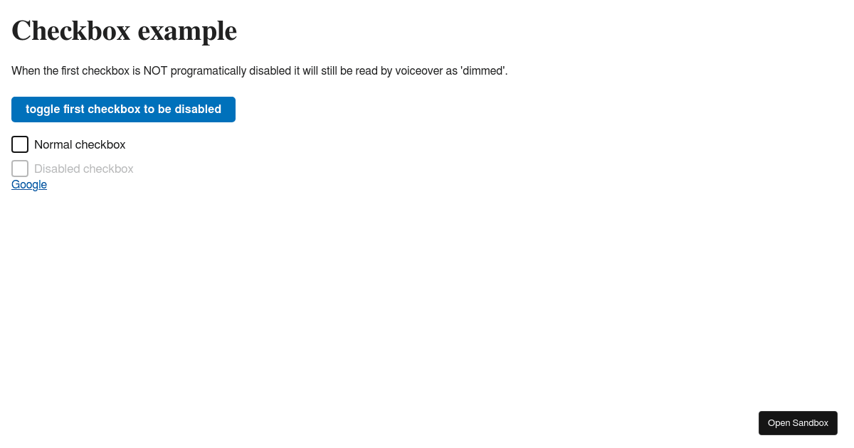 va-sandbox-checkboxes - Codesandbox
