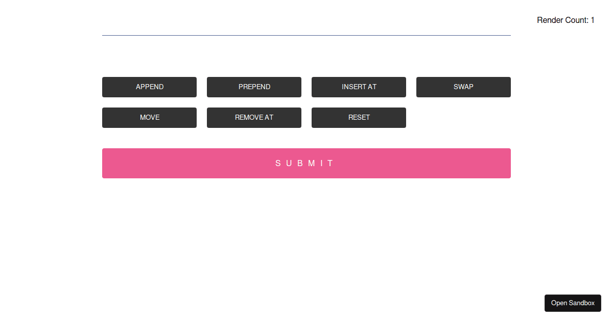 React Hook Form Usefieldarray Codesandbox
