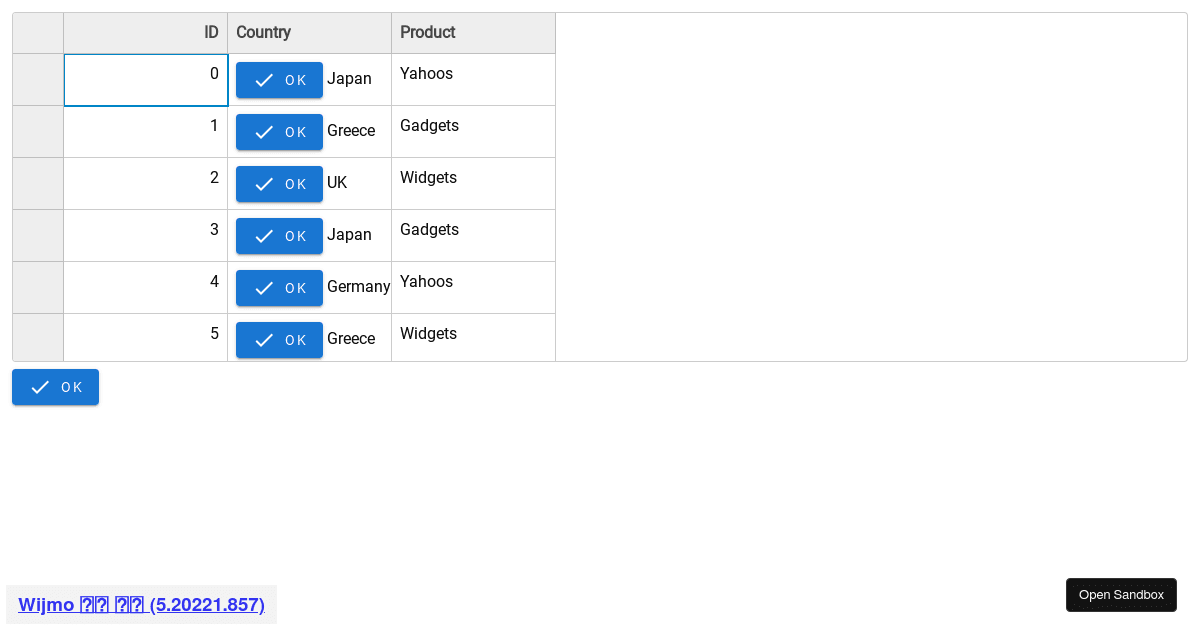 Wijmo Grid With Vueify Codesandbox
