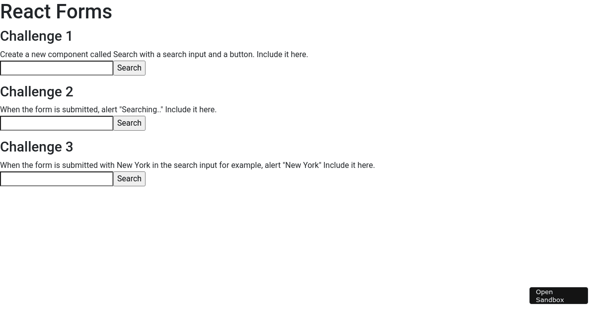 React form (forked) - Codesandbox