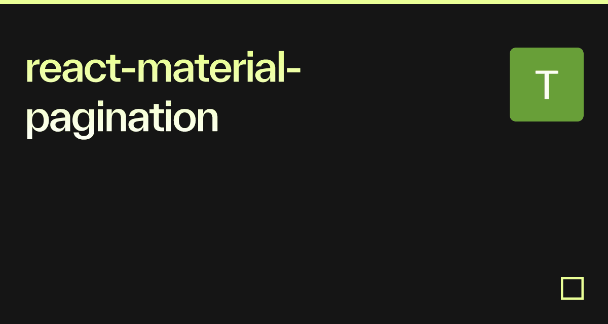 react-material-pagination - Codesandbox