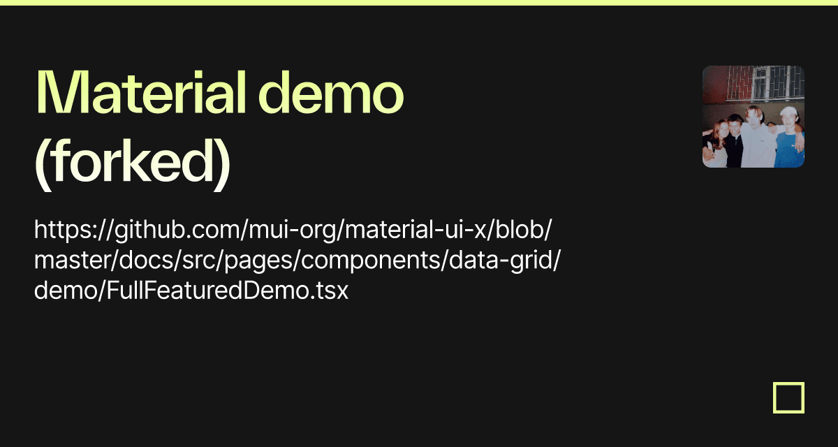 Material demo (forked) - Codesandbox